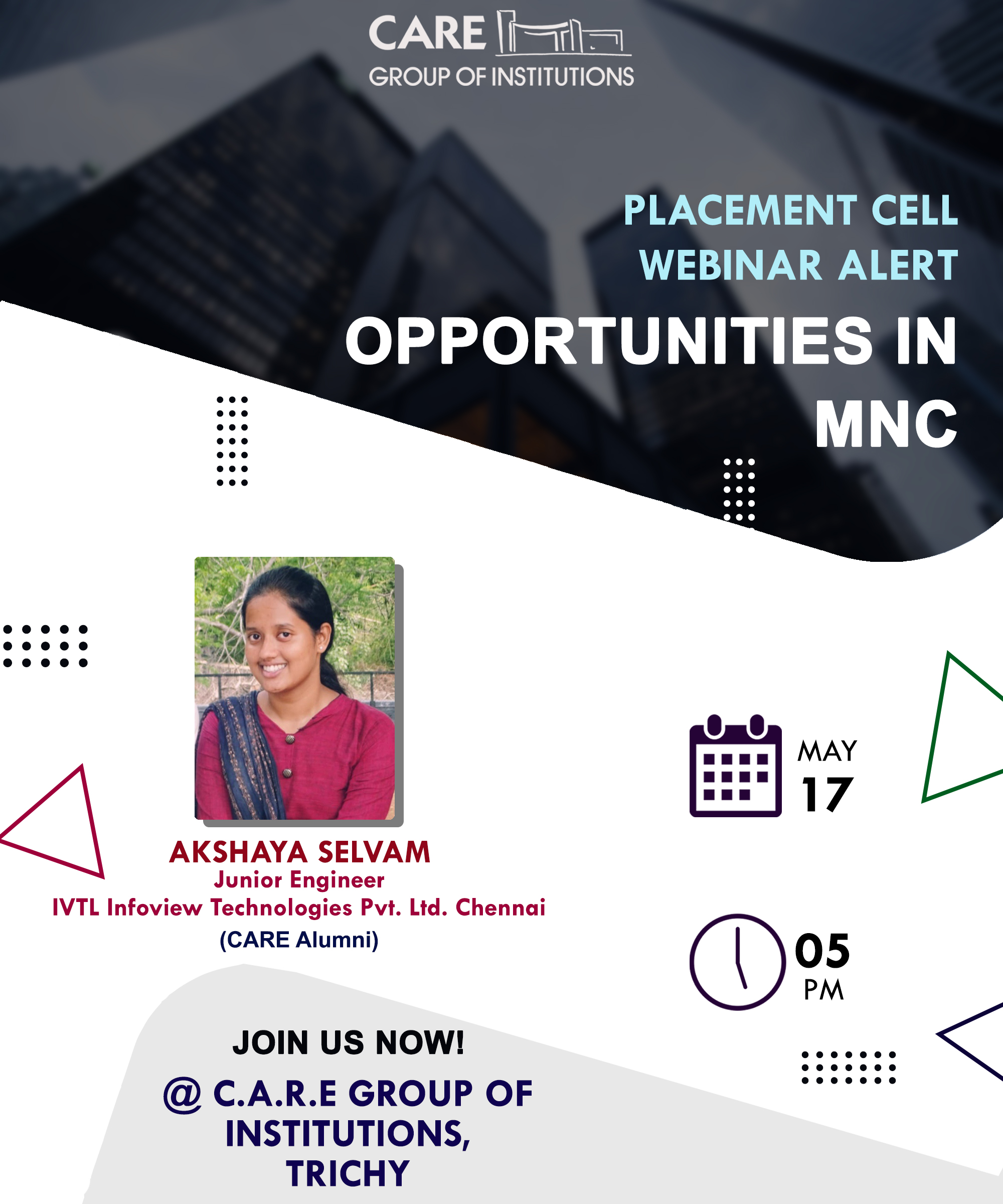 Webinar on Opportunities in MNC - CARE College of Engineering