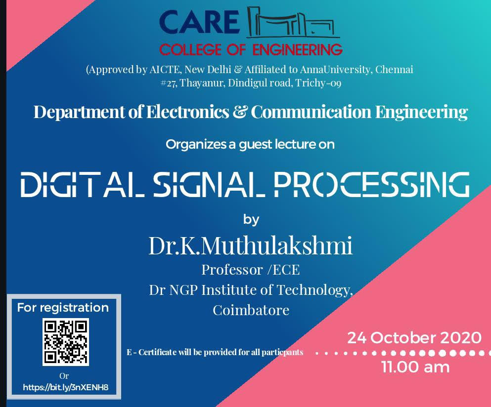 Webinar on Digital Signal Processing - CARE College of Engineering