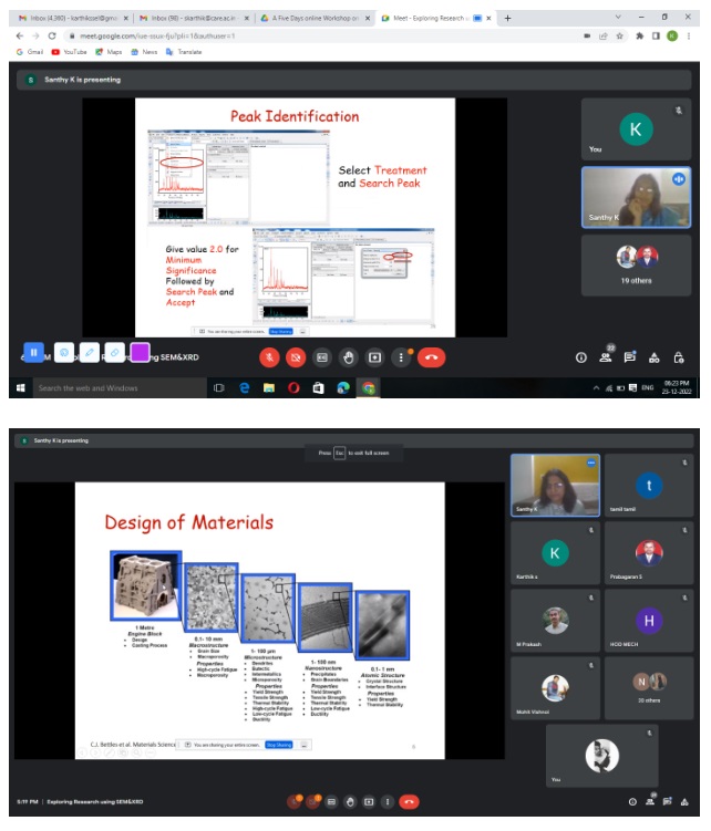 A Five Days online FDP on “Exploring Research using SEM & XRD" - CARE ...