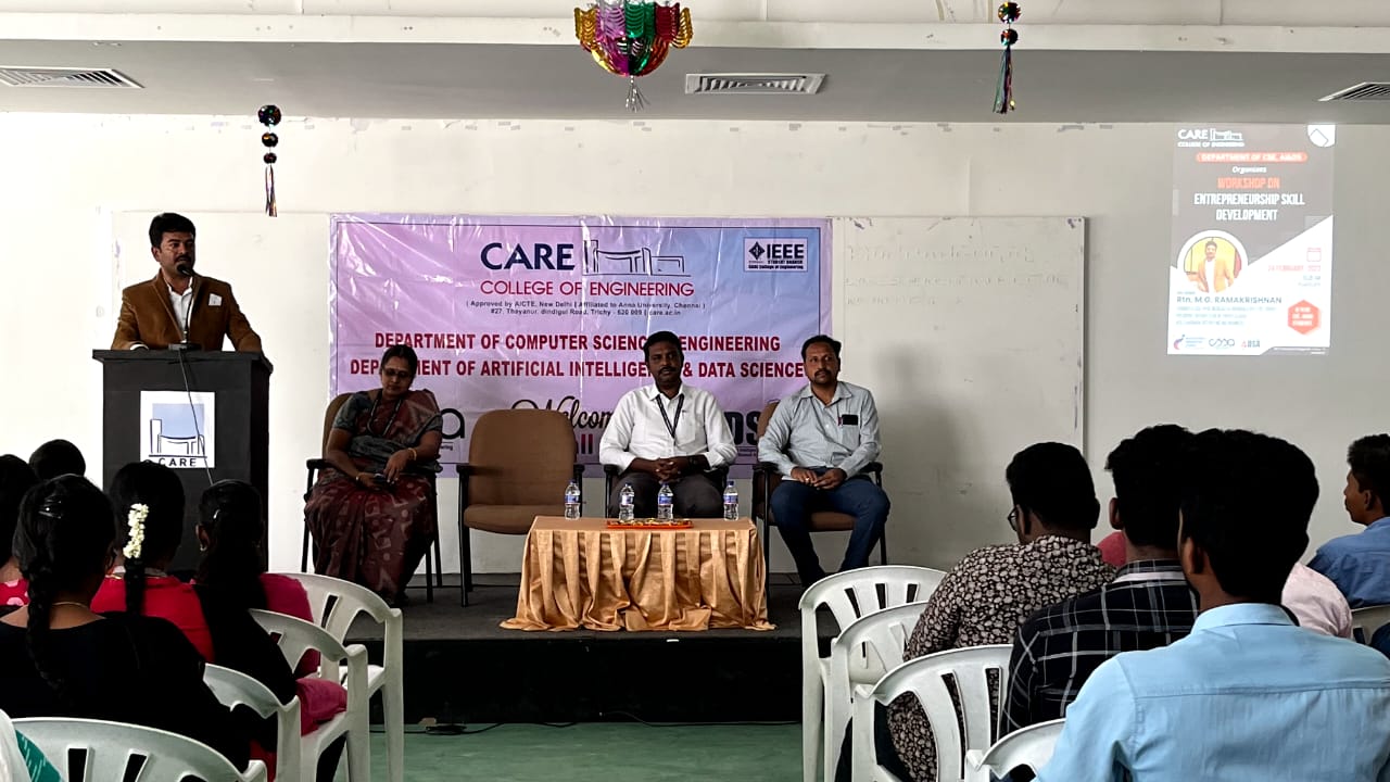 Workshop on Entrepreneurship Skill Development - CARE College of ...