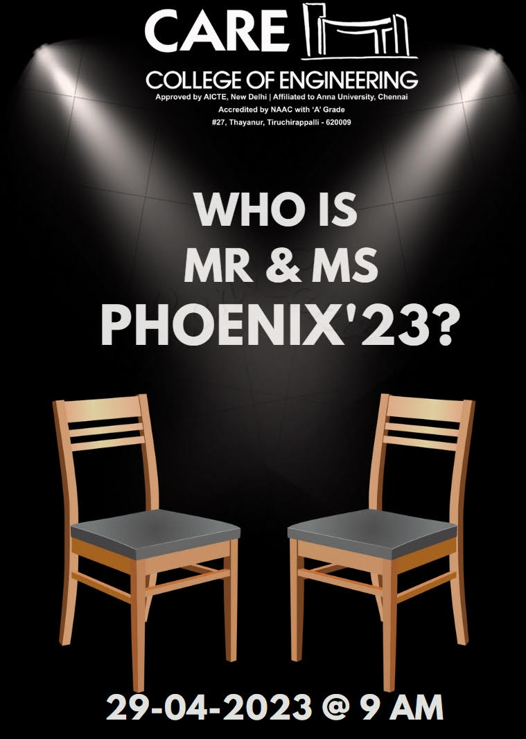 Phoenix'23 Events Poster - CARE College of Engineering