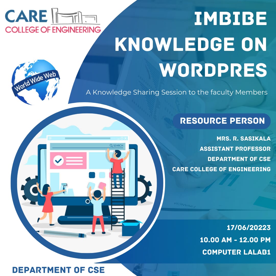 Knowledge Sharing Session on "IMBIBE knowledge on WORDPRESS" - CARE ...