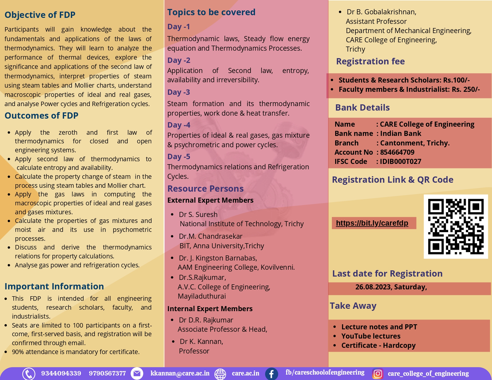Online FDP on Engineering Thermodynamics - CARE College of Engineering
