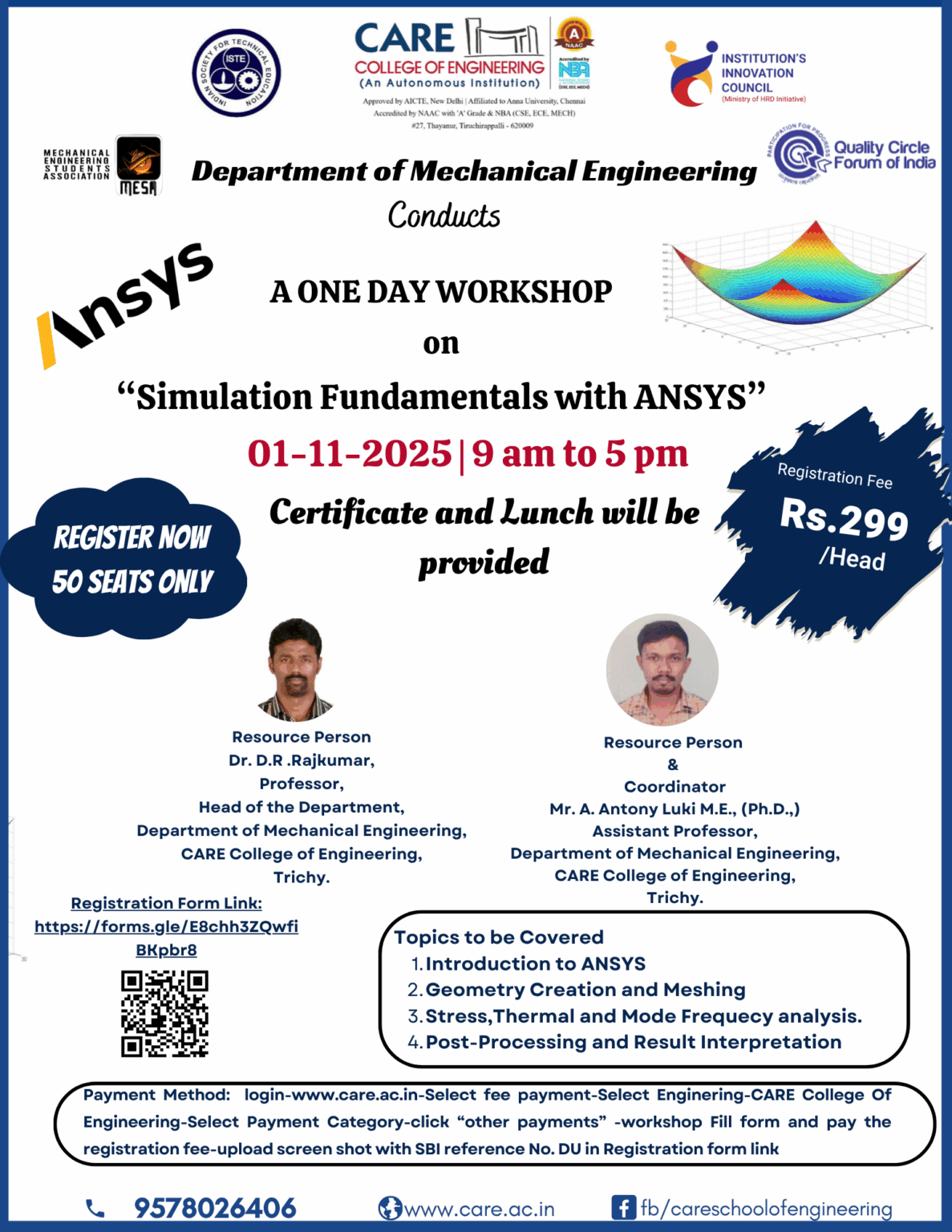 A One Day Workshop On Simulation Fundamentals with ANSYS - CARE College ...