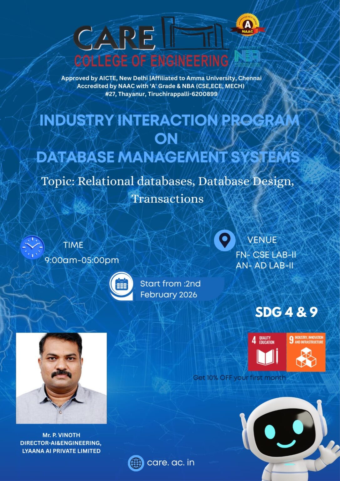Industry Interaction Program on Database Management System - CARE ...