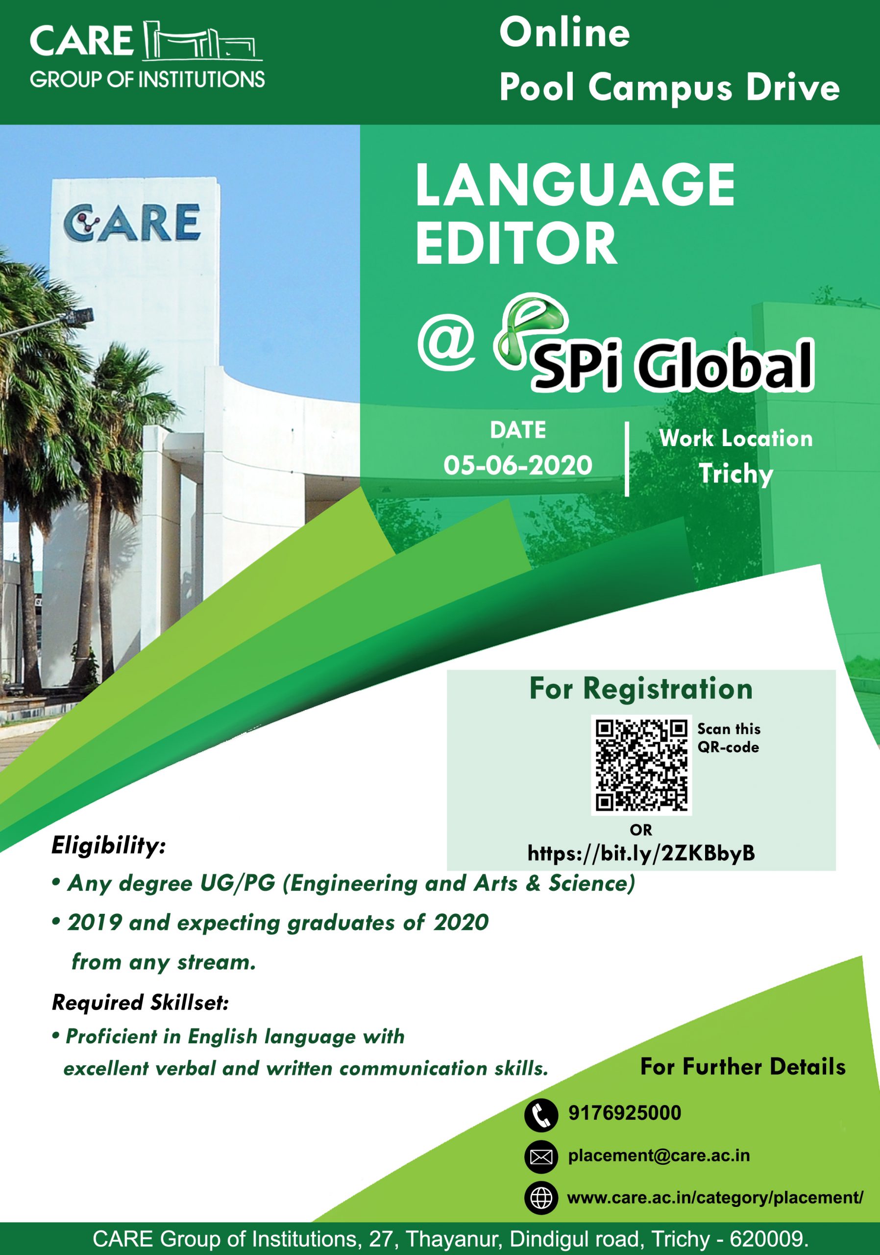 SPi Global,Chennai -Online Pool campus drive for 2019 & 2020 batch ...